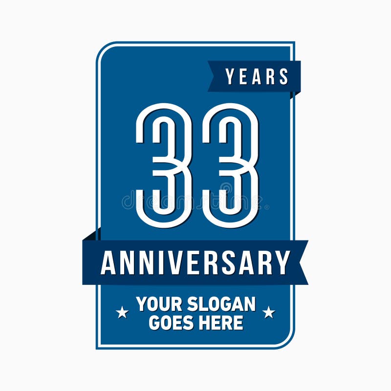 33 Years Celebrating Anniversary Design Template. 33rd Logo. Vector and ...