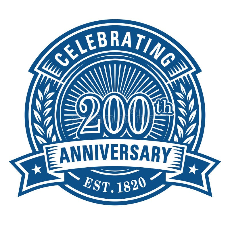 200 Years of Celebrations Design Template. 200th Logo. Vector and ...
