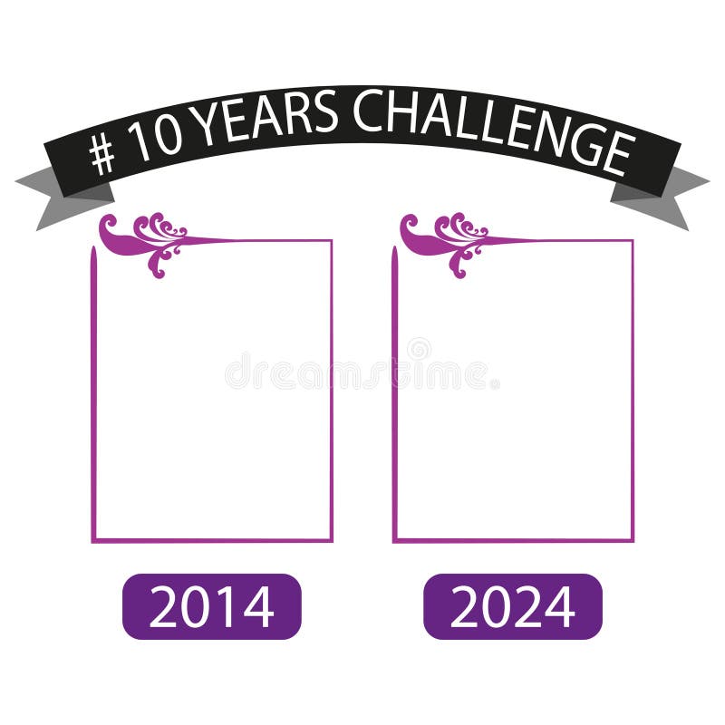 10 Years Challenge Banner. before and after Comparison. Time Transition ...
