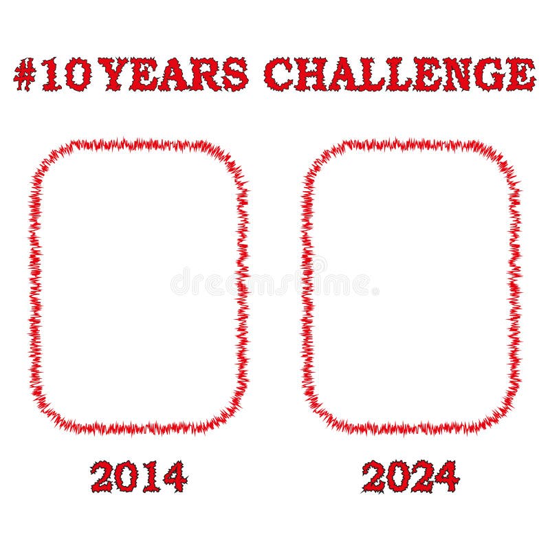 10 Years Challenge Frames. Time Comparison Concept. Evolution Vector ...
