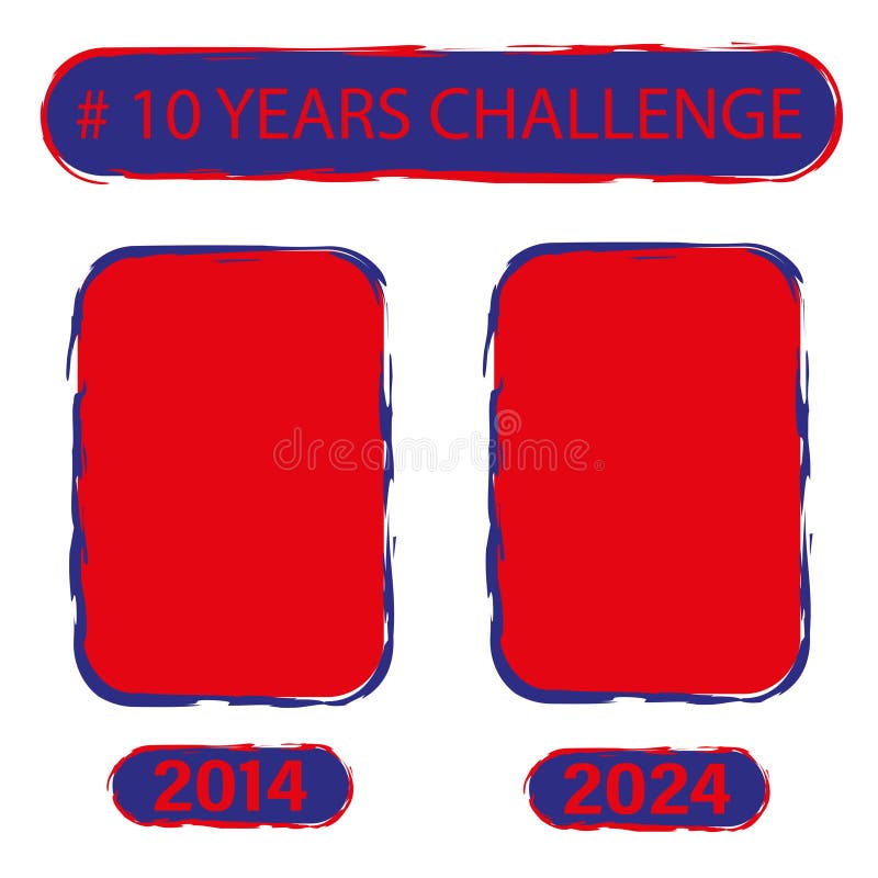10 Years Challenge Vector Concept. 2014 Vs 2024 Comparison. Social ...