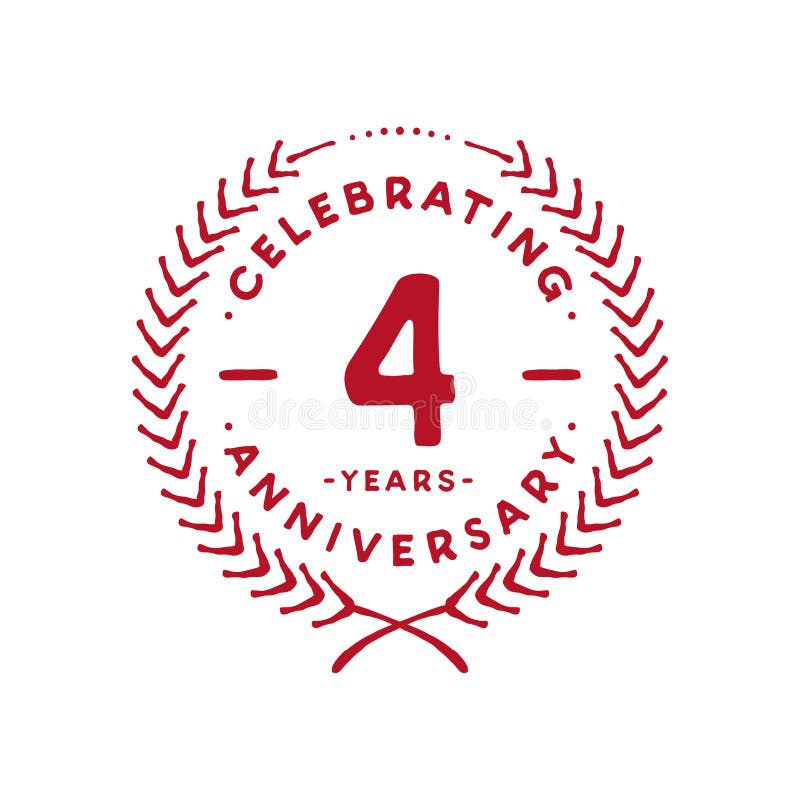 4 Years Design Template. 4th Vector and Illustration Stock Vector ...