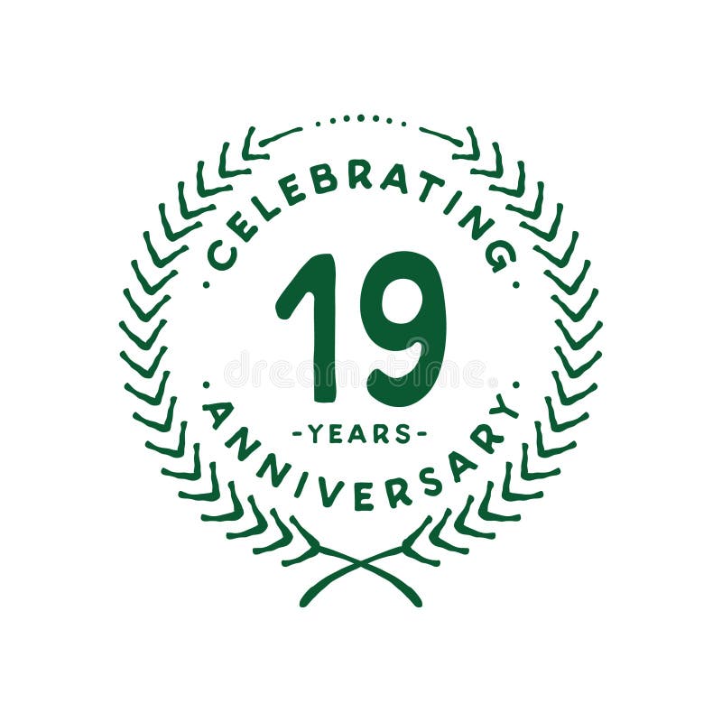 19 Years Design Template. 19th Vector and Illustration Stock Vector ...