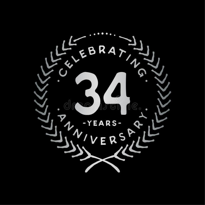 34 Years Design Template. 34th Vector and Illustration Stock Vector ...