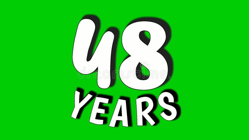 48 Years Digit Animation Motion Graphics on Green Screen Stock Video ...