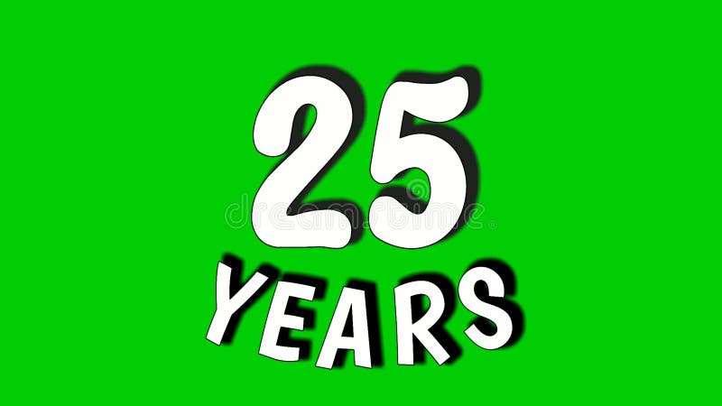 25 Years Digit Animation Motion Graphics on Green Screen Stock Video ...