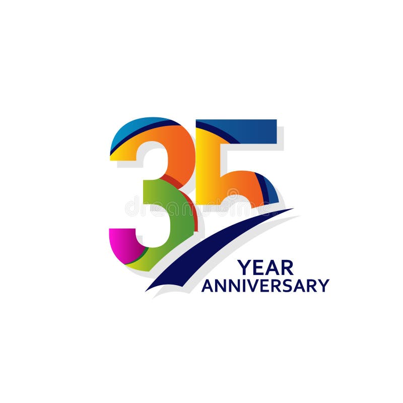 35 Years Elegant Anniversary Celebration Vector Template Design ...