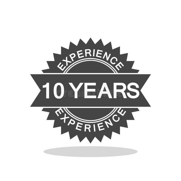 10 Years Experience Icon with Shadow Stock Illustration - Illustration ...