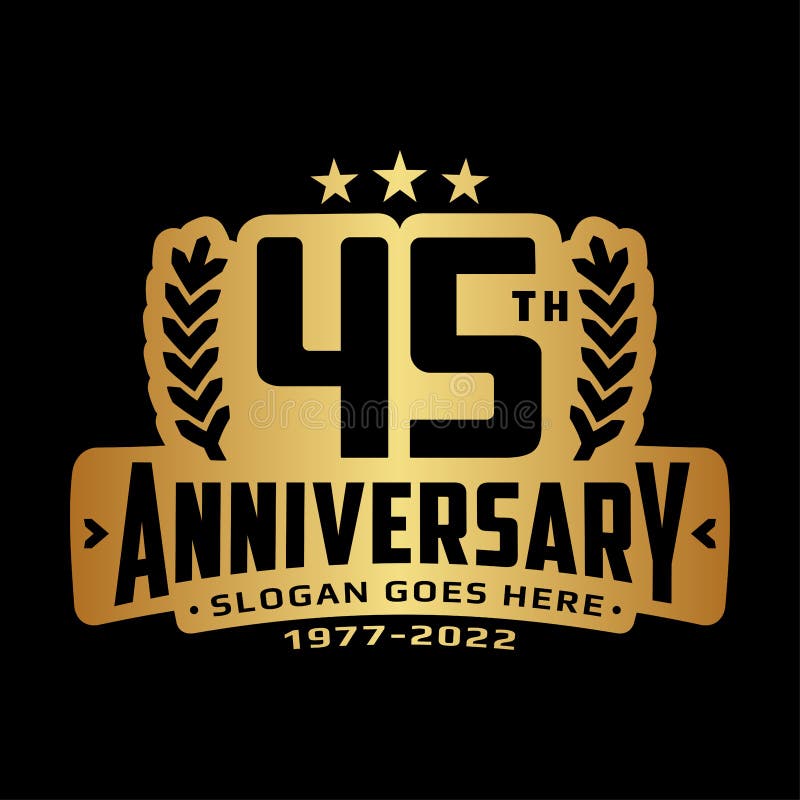 45 Years Anniversary Logo Design Template. 45th Anniversary Celebration ...