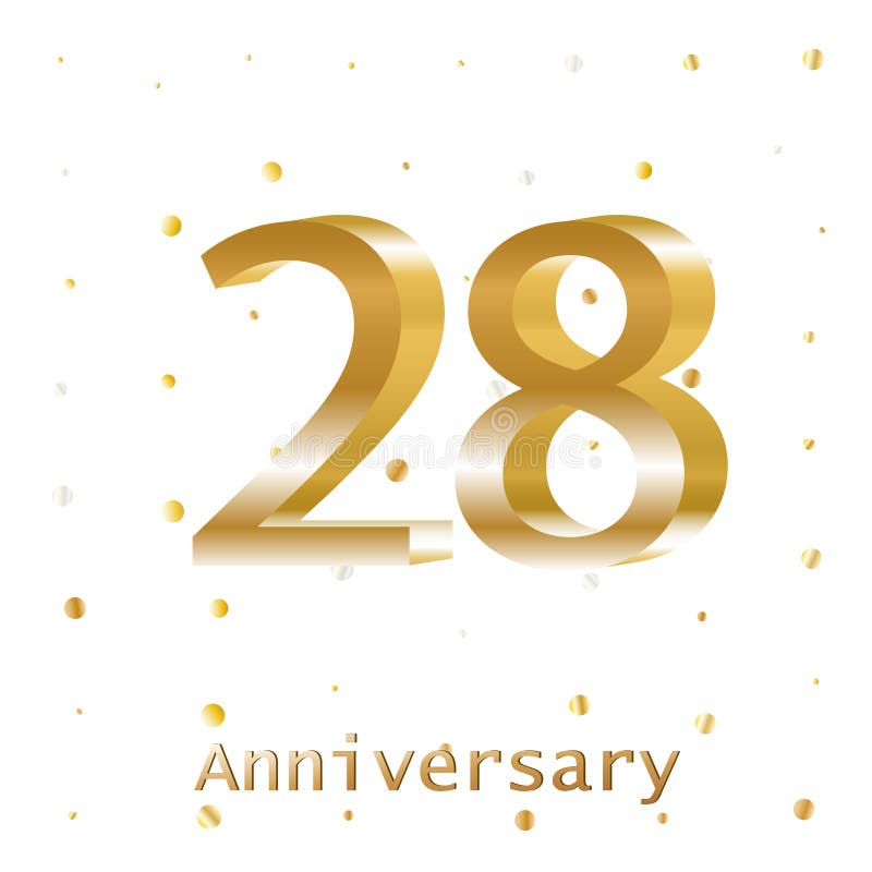 28 Years Golden Anniversary Vector Logo Design. Poster Template for ...