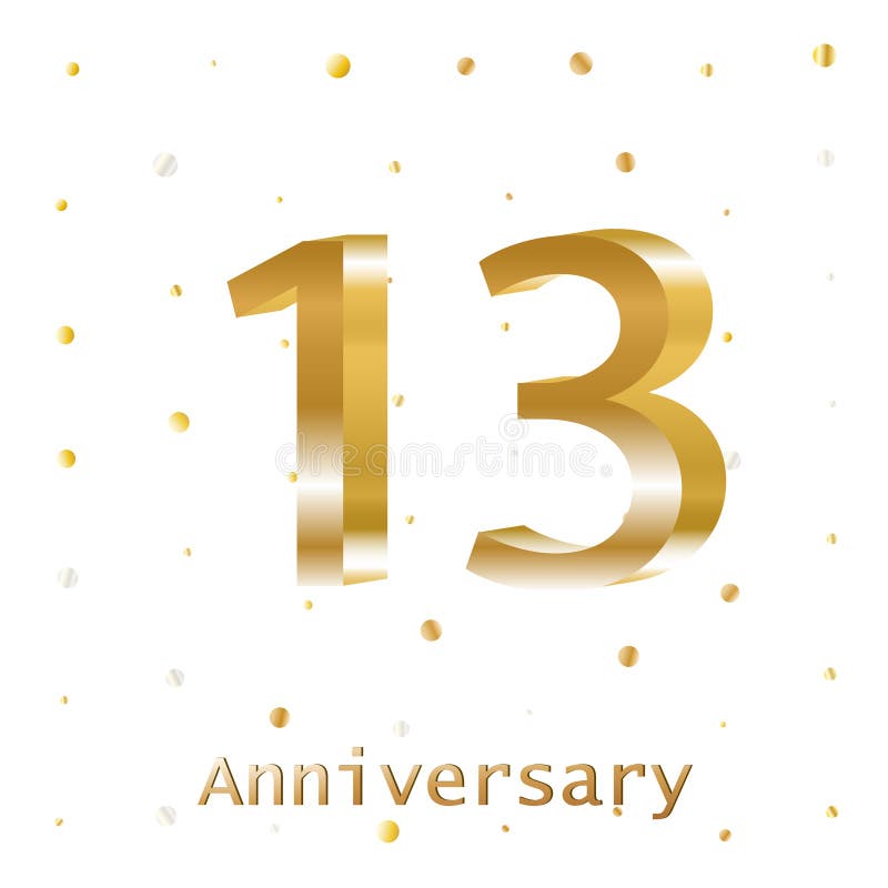 13 Years Golden Anniversary Vector Logo Design. Poster Template for ...