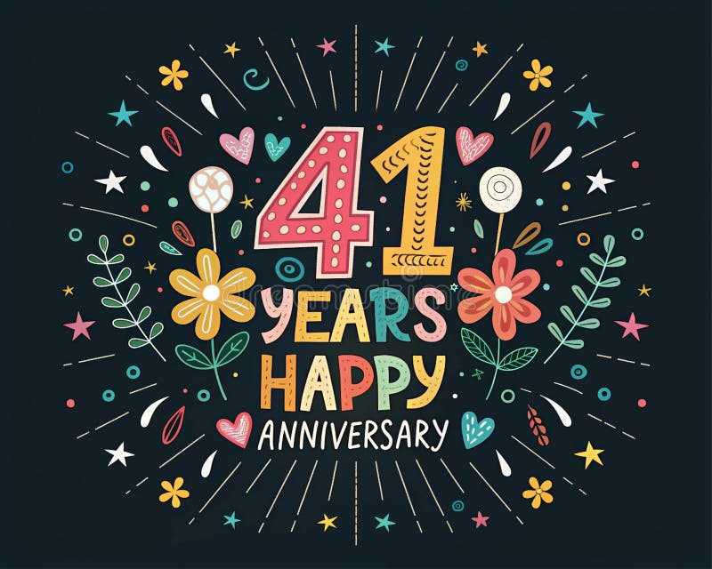 41 Years Happy Anniversary Celebration Stock Illustration ...