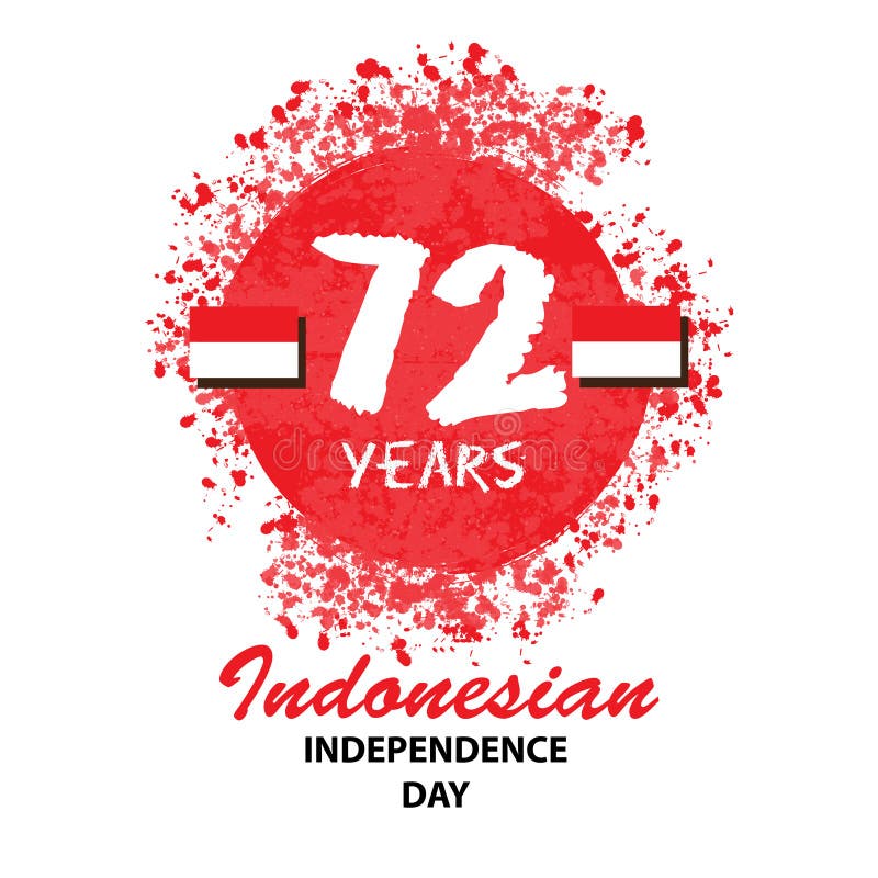 72 Years Indonesian Independence Day Logo Concept Stock Illustration ...