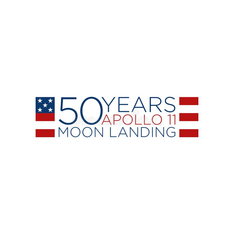 50 Years Moon Landing Apollo 11 Celebration Anniversary Stock Vector