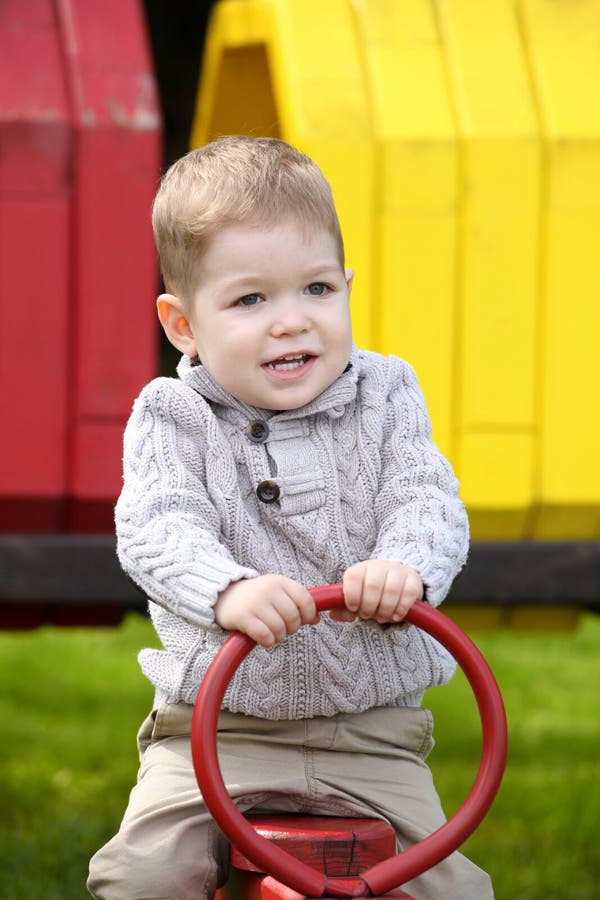 2 Years Old Baby Boy on Playground Stock Photo - Image of outdoor ...
