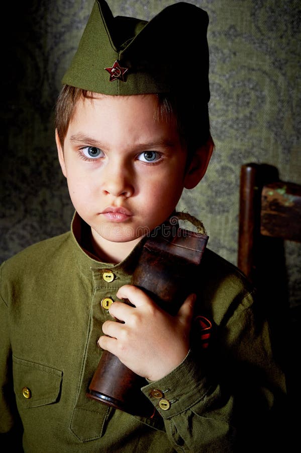 Years Old Boy in the Russian Military Form, Beautiful with Blue Eyes ...