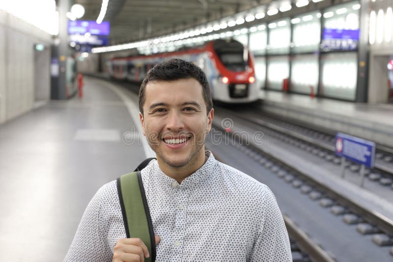 Cute Entrepreneur Taking a Train Stock Image - Image of fashionable ...