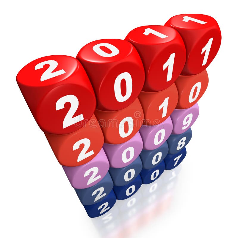 Years Passing by from 2007 To 2011 Stock Illustration - Illustration of ...