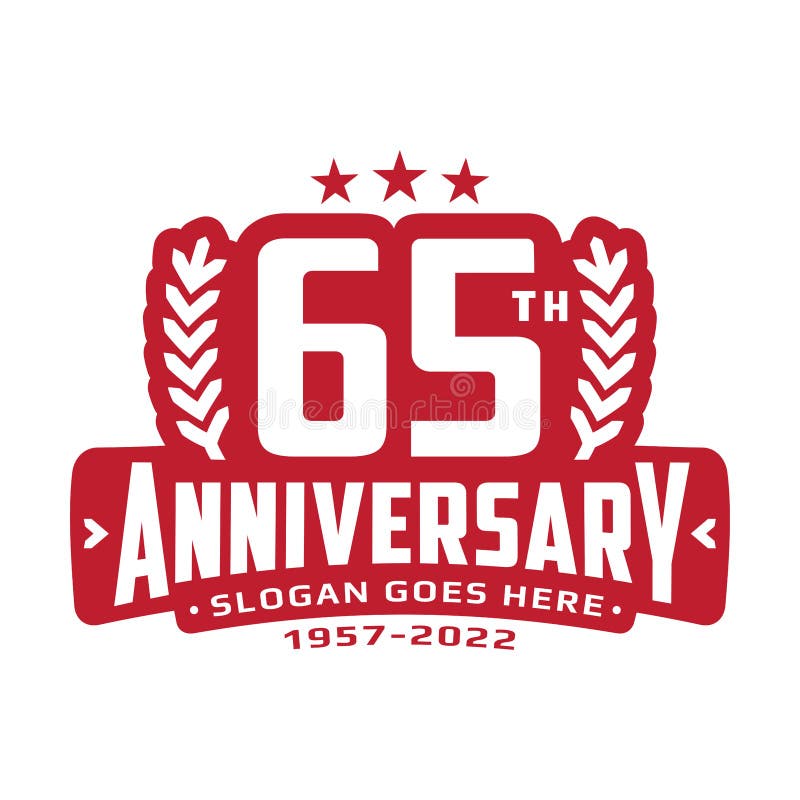 65 Years Anniversary Logo Design Template. 65th Anniversary Celebration ...