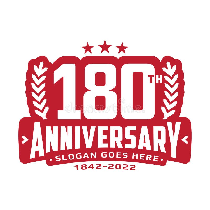 180 Years Anniversary Logo Design Template. 180th Anniversary ...