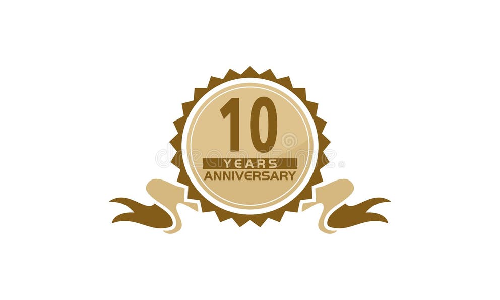 10 Years Ribbon Anniversary Stock Vector - Illustration of happiness ...