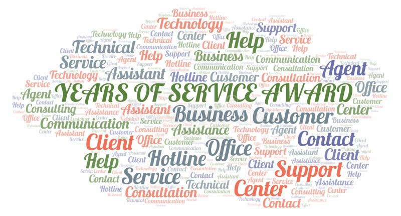 Years of Service Award Word Cloud. Stock Illustration - Illustration of ...