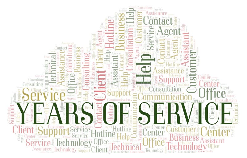 Years of Service Word Cloud. Stock Illustration - Illustration of ...