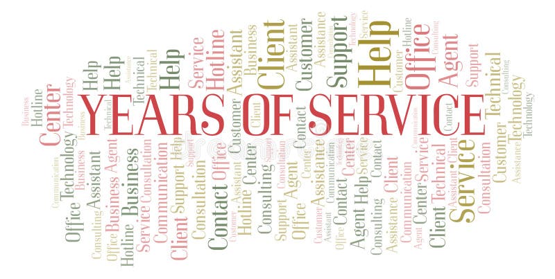 Years of Service Word Cloud. Stock Illustration - Illustration of ...