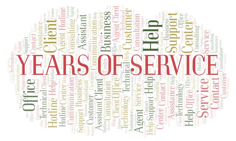 Years of Service Word Cloud. Stock Illustration - Illustration of ...