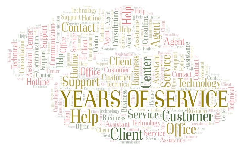 Years of Service Word Cloud. Stock Illustration - Illustration of ...