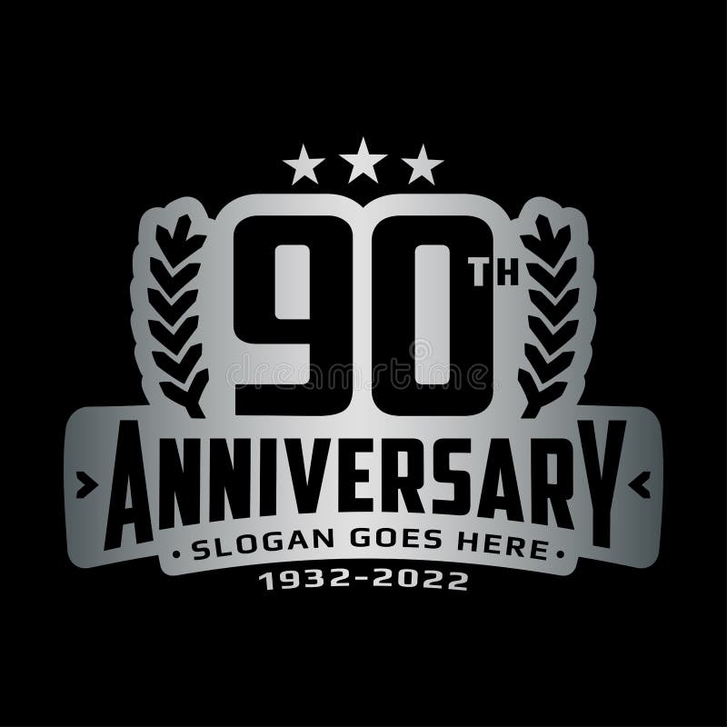 90 Years Anniversary Logo Design Template. 90th Anniversary Celebration ...