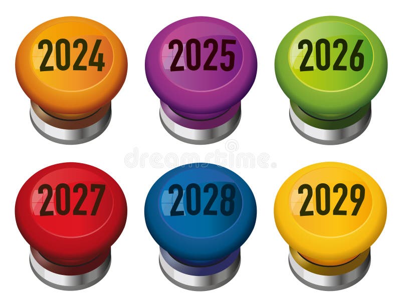 The Years 2024 To 2025 Written on a Buzzer for a Presentation. Stock ...