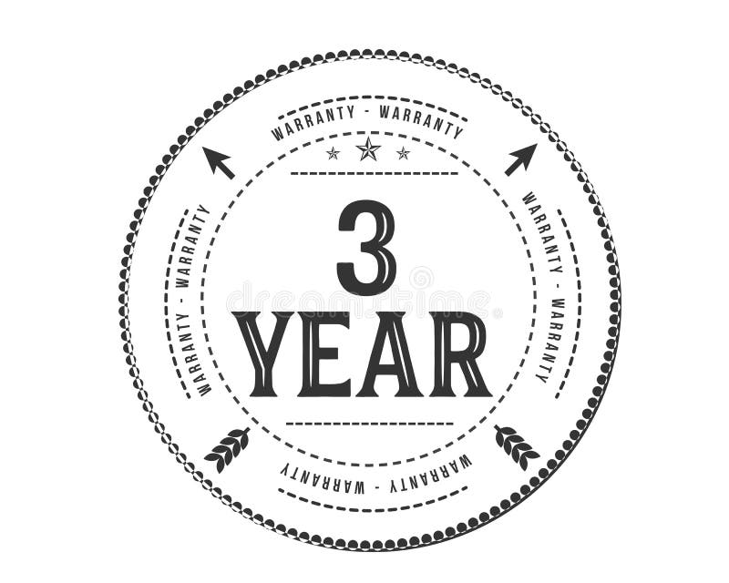 3 Years Warranty Classic Retro Design Icon Stock Vector - Illustration ...