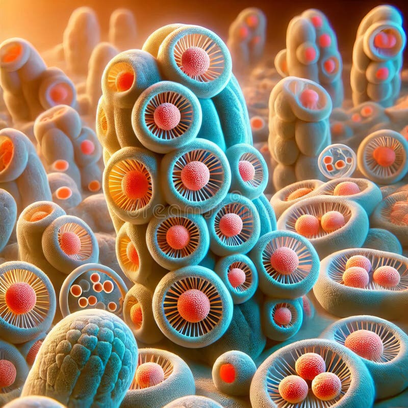 Yeast Cells Budding Depict the Asexual Reproduction Process Stock ...