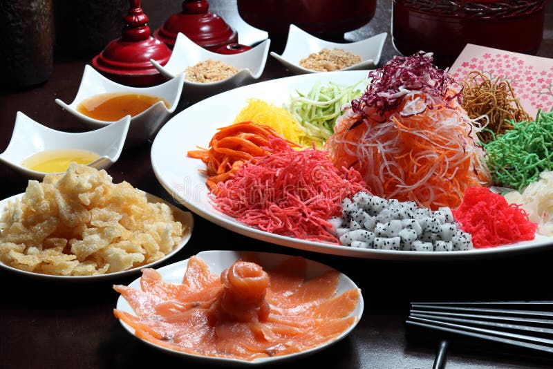 Yee Sang stock photo. Image of ginger, purple, sang, plate - 22550930