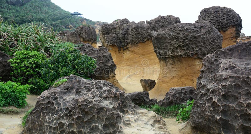 Yehliu Geopark in Taiwan stock photo. Image of hoodoo - 67850708