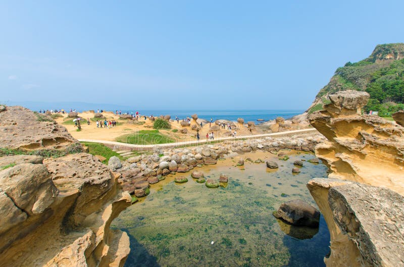 Yehliu Geopark, Taiwan. editorial stock image. Image of asia - 53272914