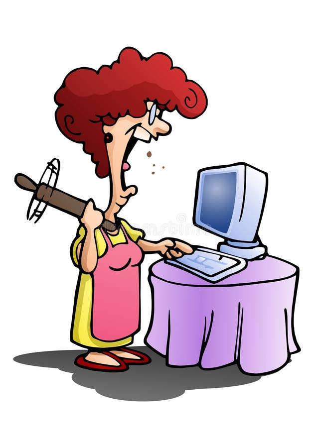 Computer Mad Woman Stock Illustrations – 110 Computer Mad Woman Stock ...