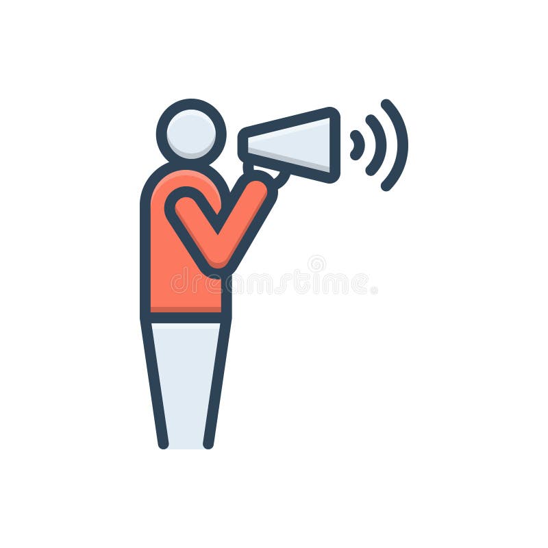 Color Illustration Icon for Yell, Shout and Exclaim Stock Illustration ...