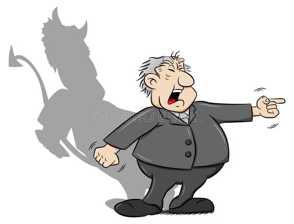 Yelling cartoon devil boss stock vector. Illustration of anger - 81072323