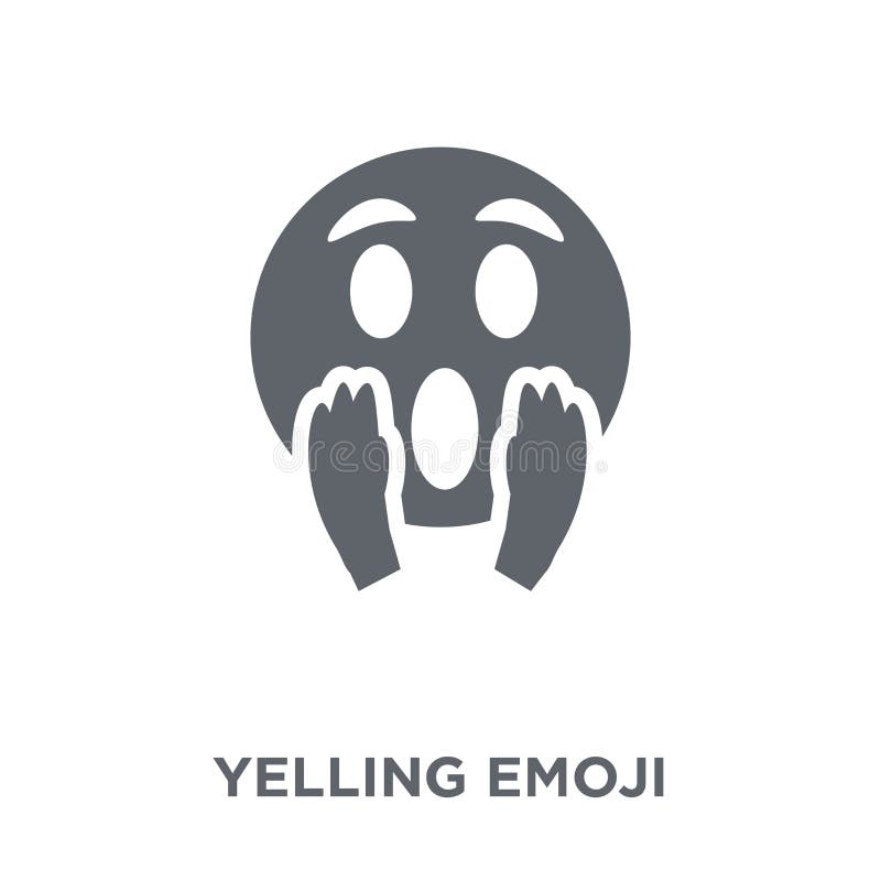 Yelling Emoji Icon. Trendy Yelling Emoji Logo Concept on White B Stock Vector - Illustration of ...