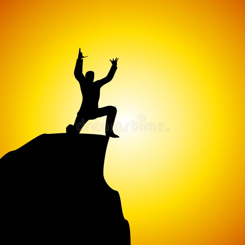 Yelling at God from Mountain Stock Vector - Illustration of hands ...