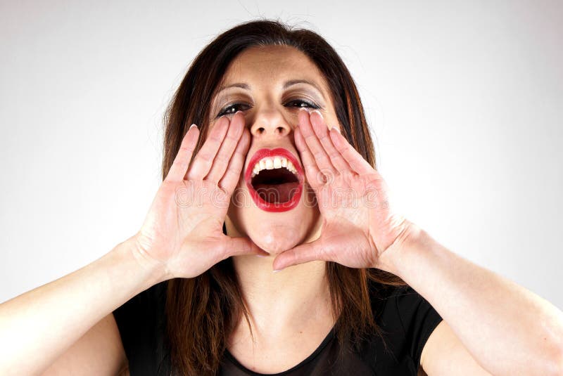 Screaming lady stock image. Image of isolated, shocked - 51469783