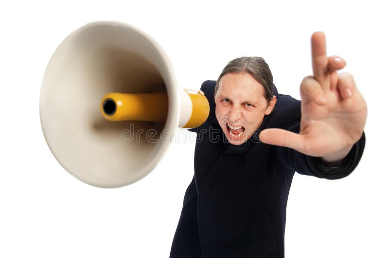 Yelling through megaphone stock photo. Image of businessman - 13471830