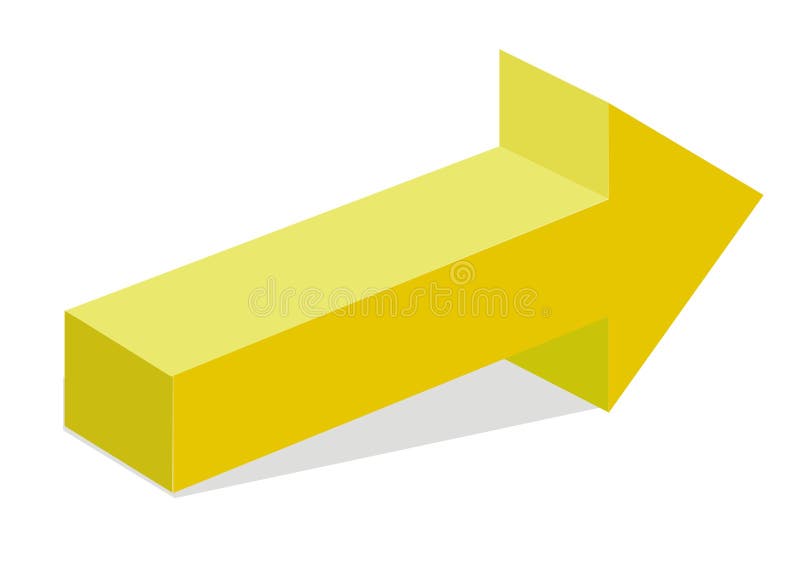 Yellow 3D arrow stock illustration. Illustration of icon - 20654869
