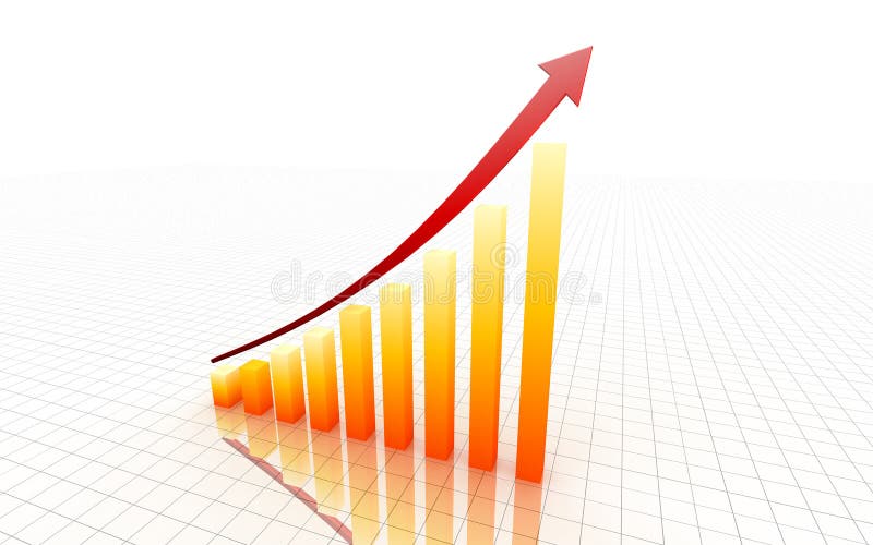 Yellow 3d graph stock illustration. Illustration of economy - 14222929