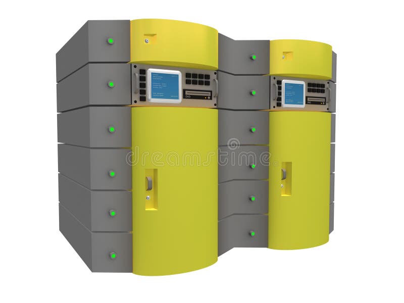 Yellow 3d Server stock illustration. Illustration of electronics - 471334