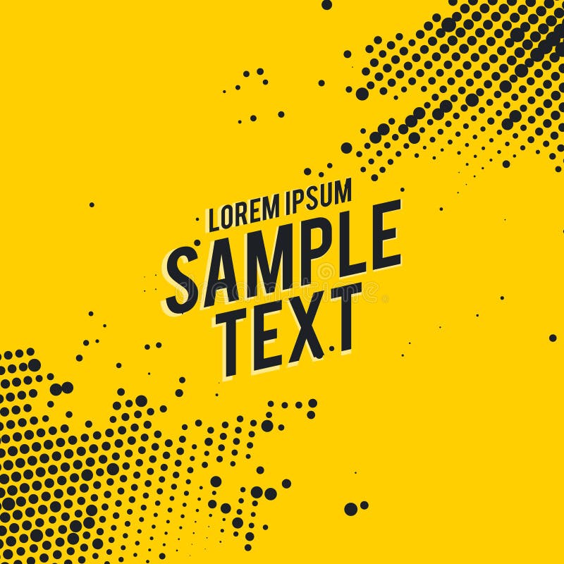 Yellow Abstract Background with Black Halftone Effect Stock Vector ...