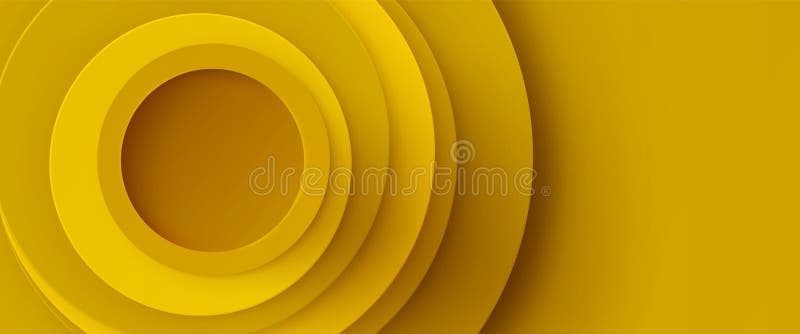 Yellow Abstract Background with Circular Layers Stock Vector ...
