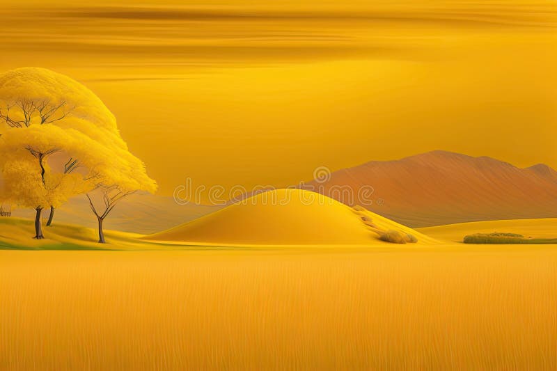 Yellow Abstract Background Illustration Generative Ai Art Stock